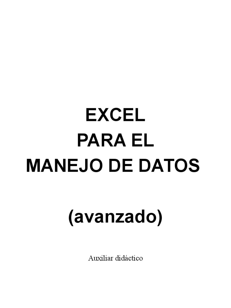 EXCEL para Manejo de Datos | PDF | Hoja de cálculo | Microsoft Excel