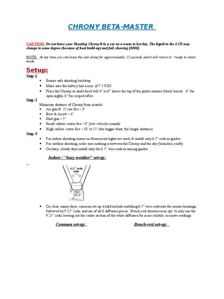 Chrony Manual V2 | PDF | Standard Deviation | Projectile Weapons