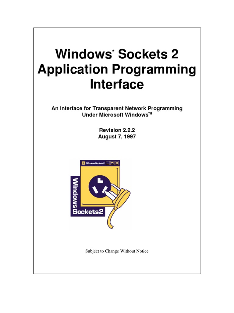 Windows Sockets 2 Application Programming Interface Pdf Network