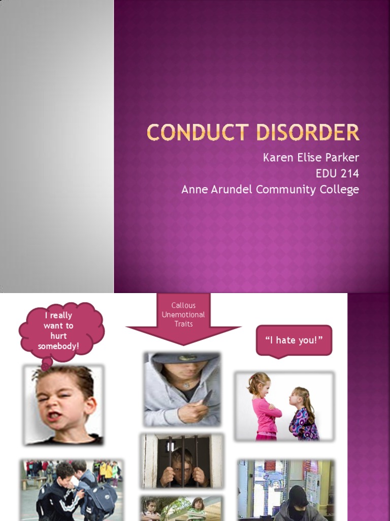 Conduct Disorder PPT - K. Elise Parker | PDF | Psychiatric Diagnosis ...