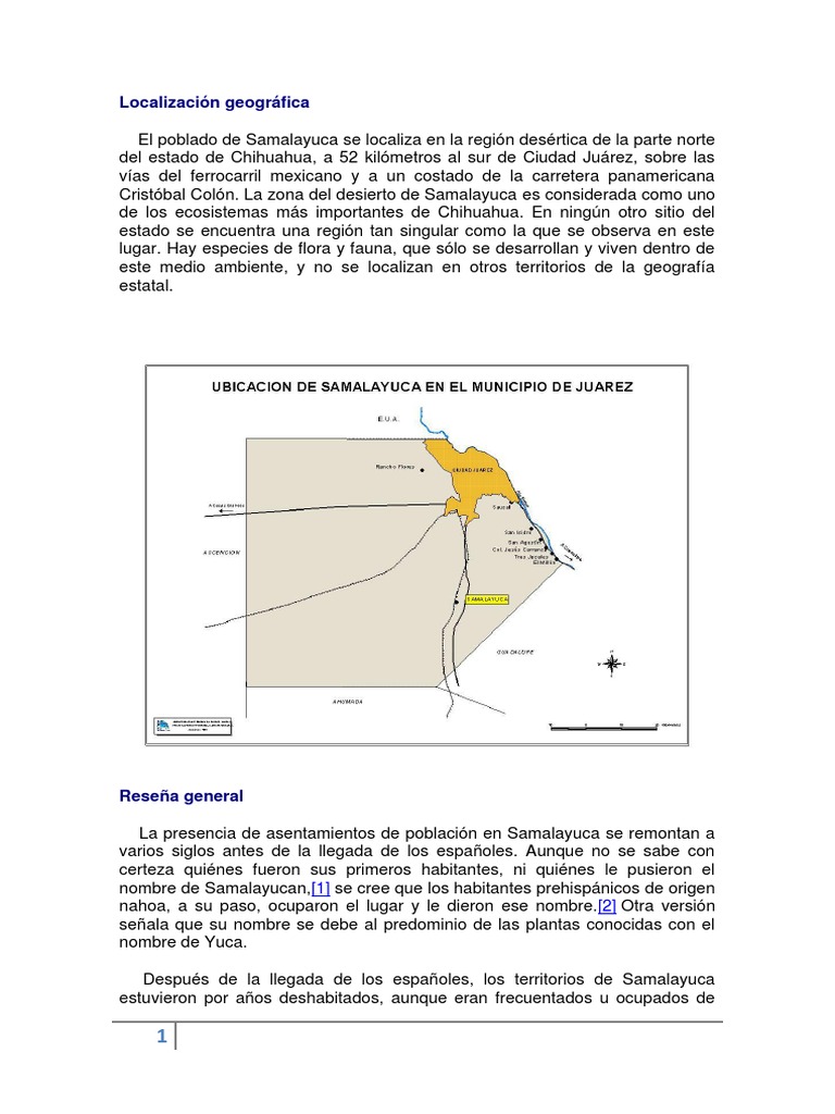 Localización Geográfica Delas Dunas de Samalayuca | PDF | Ciudad juárez ...