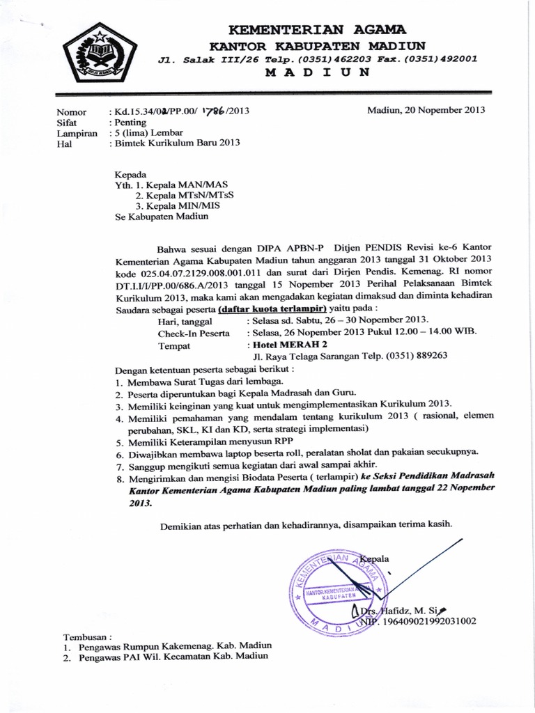 Surat Undangan Bimtek