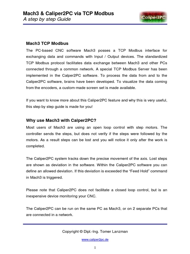 Mach3 Modbus | PDF | Transmission Control Protocol | Personal Computers