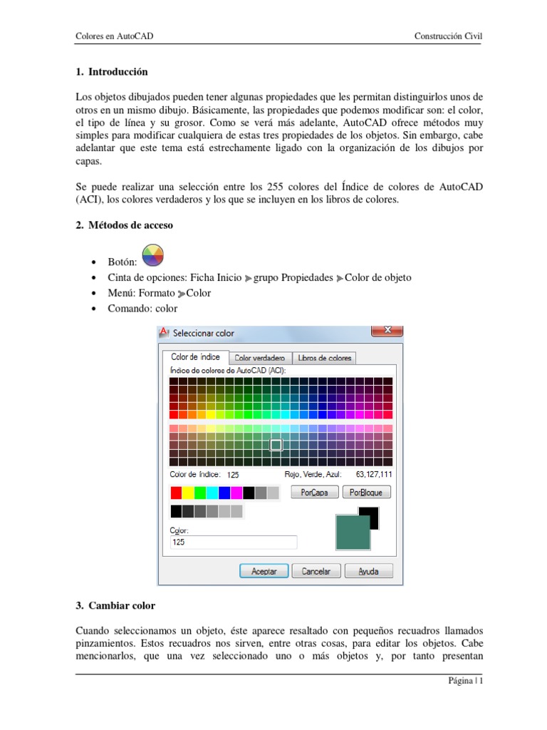 Colores de Autocad | PDF | Modelo de color Rgb | Color