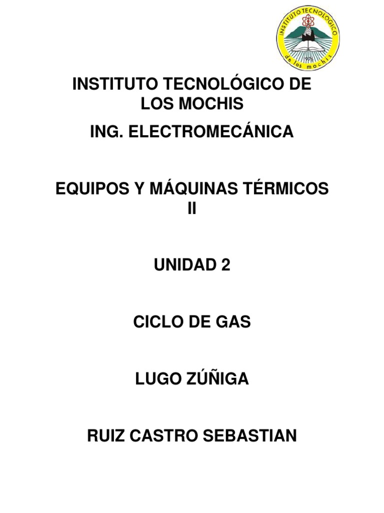 Equipos y Maquinas Termicos 2 Unidad 2 | PDF | Turbina de gas | Calor