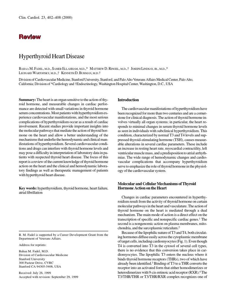 Hyperthyroid Heart DZ Review | PDF