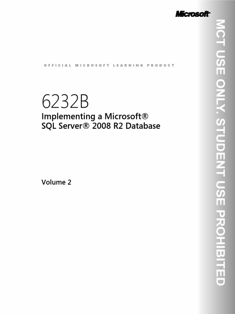 6232B ENU TrainerHandbook Vol2 | PDF | Microsoft Sql Server | Sql