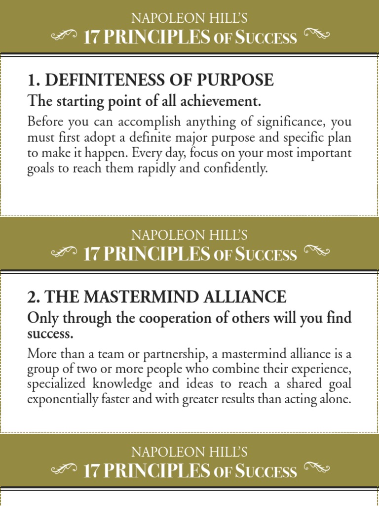 17 Principles Individual | PDF | Thought | Napoleon Hill