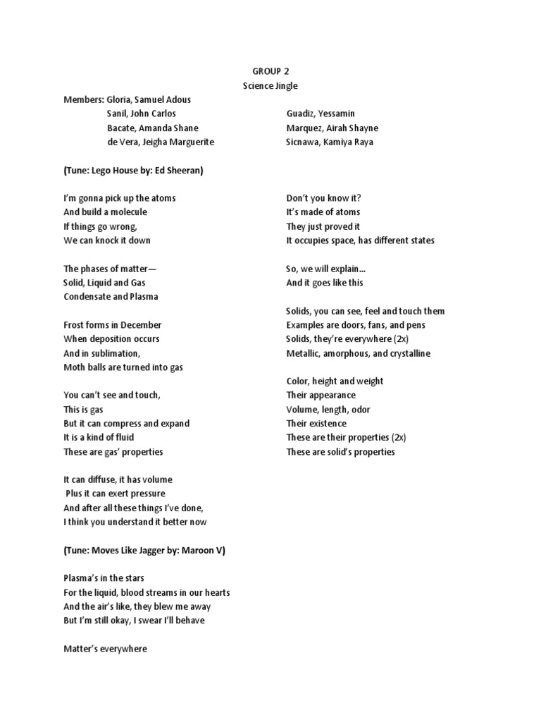 Science Jingle | PDF