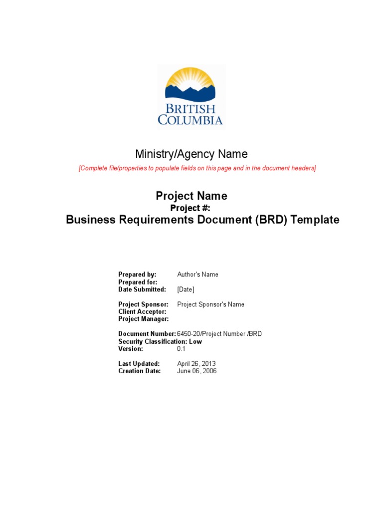 Sample BRD | PDF | Business Process | Environmental Impact Assessment