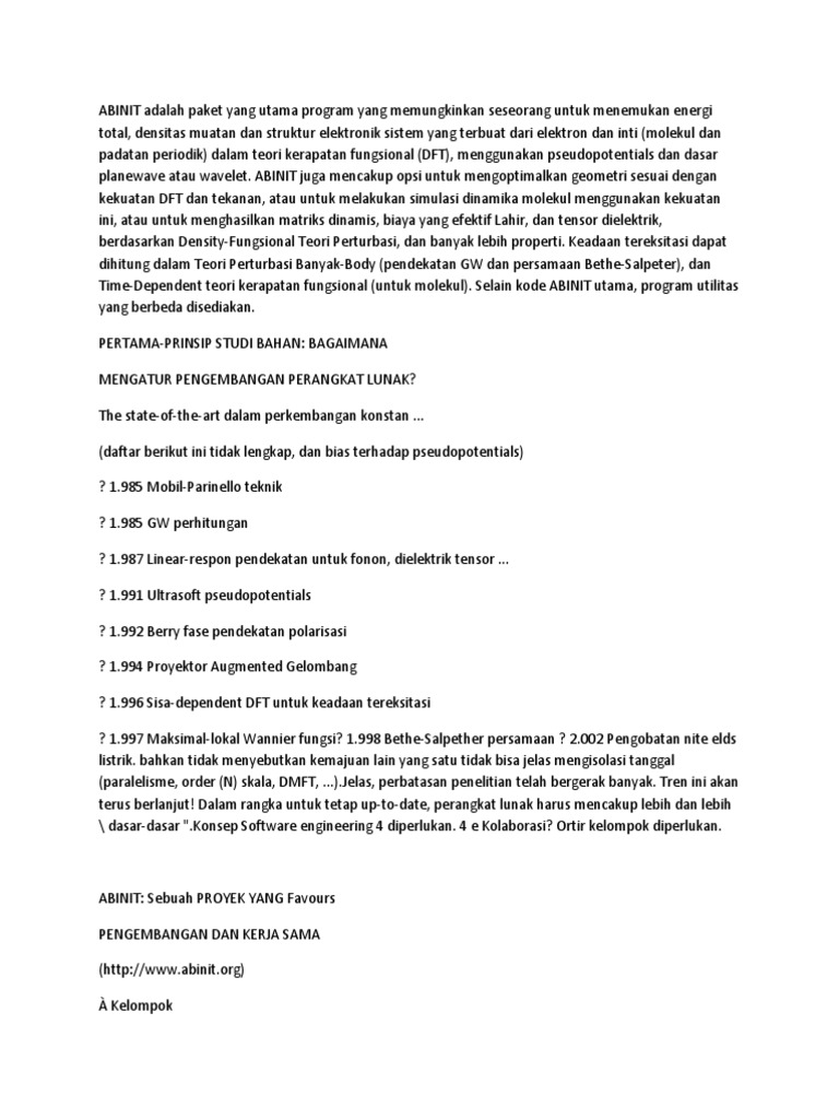 Abinit | PDF | Teknologi & Rekayasa