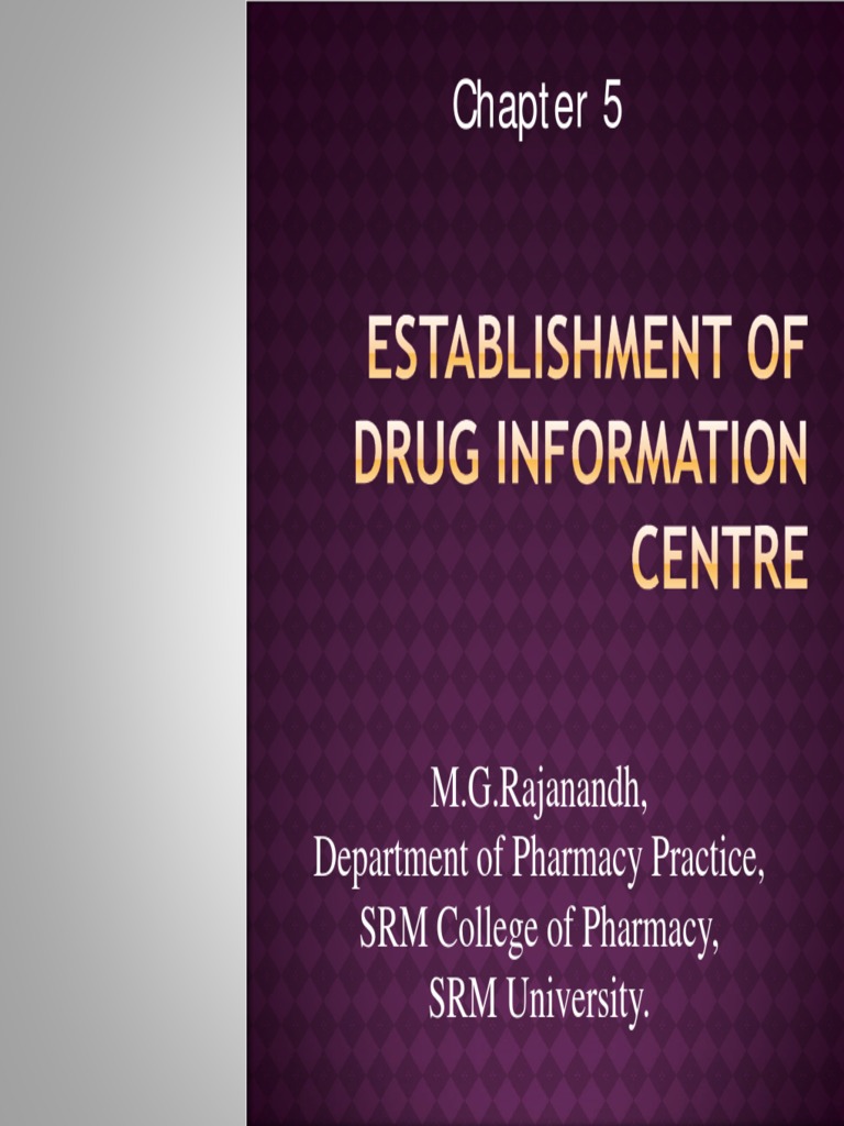 Establishment of Drug Information Centre | PDF | Pharmaceutical Drug ...