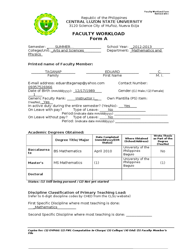 Faculty Workload | Thesis | Academic Degree