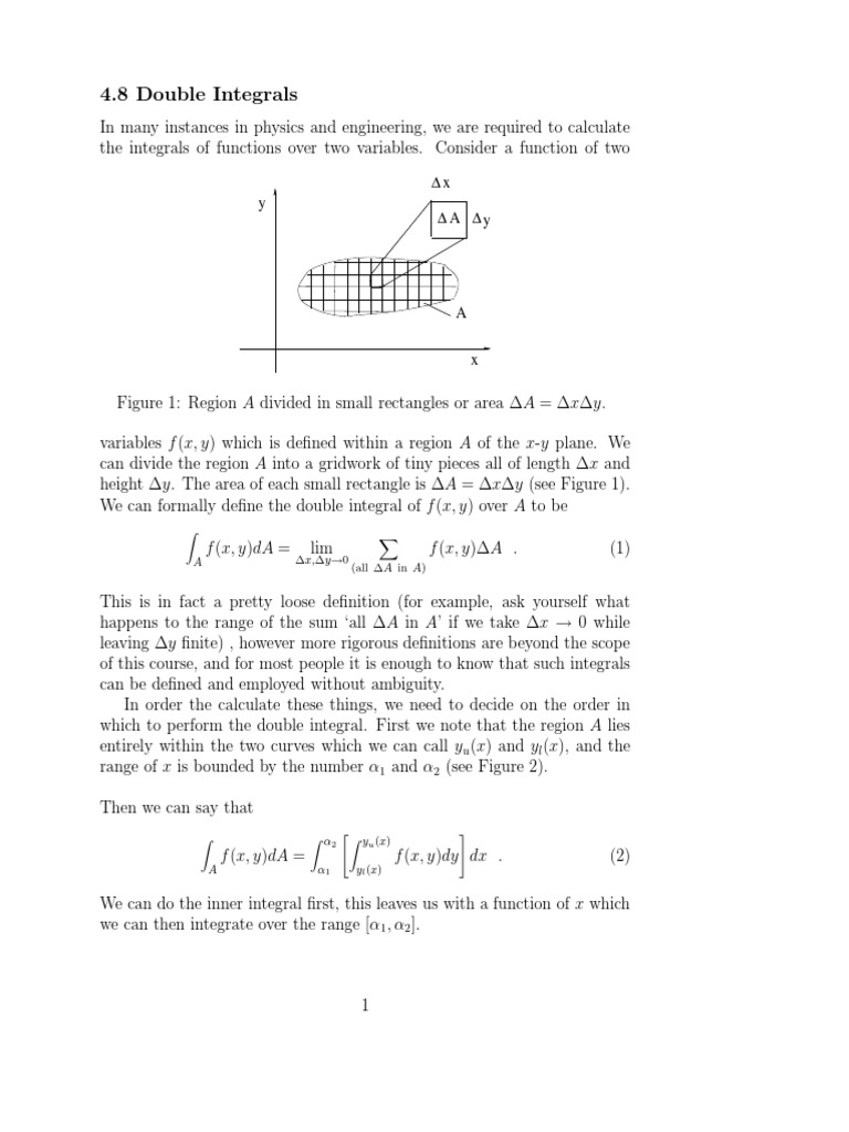 Double Integral Structural Pdf Integral Coordinate System