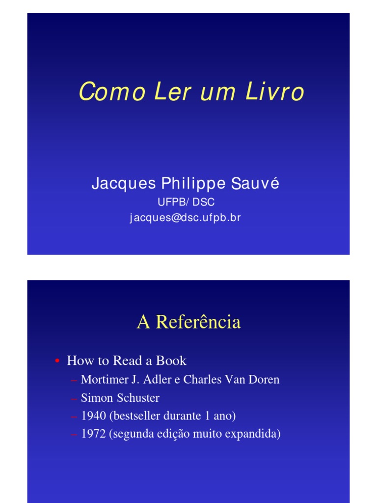 Como Ler Livros de Forma Eficiente | PDF | Autoajuda