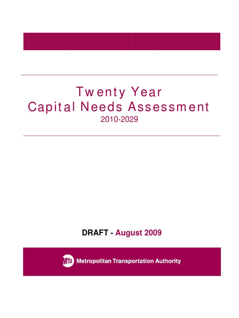 Draft Twenty Year Capital Needs Assessment 2010-2029 | PDF | Metro ...