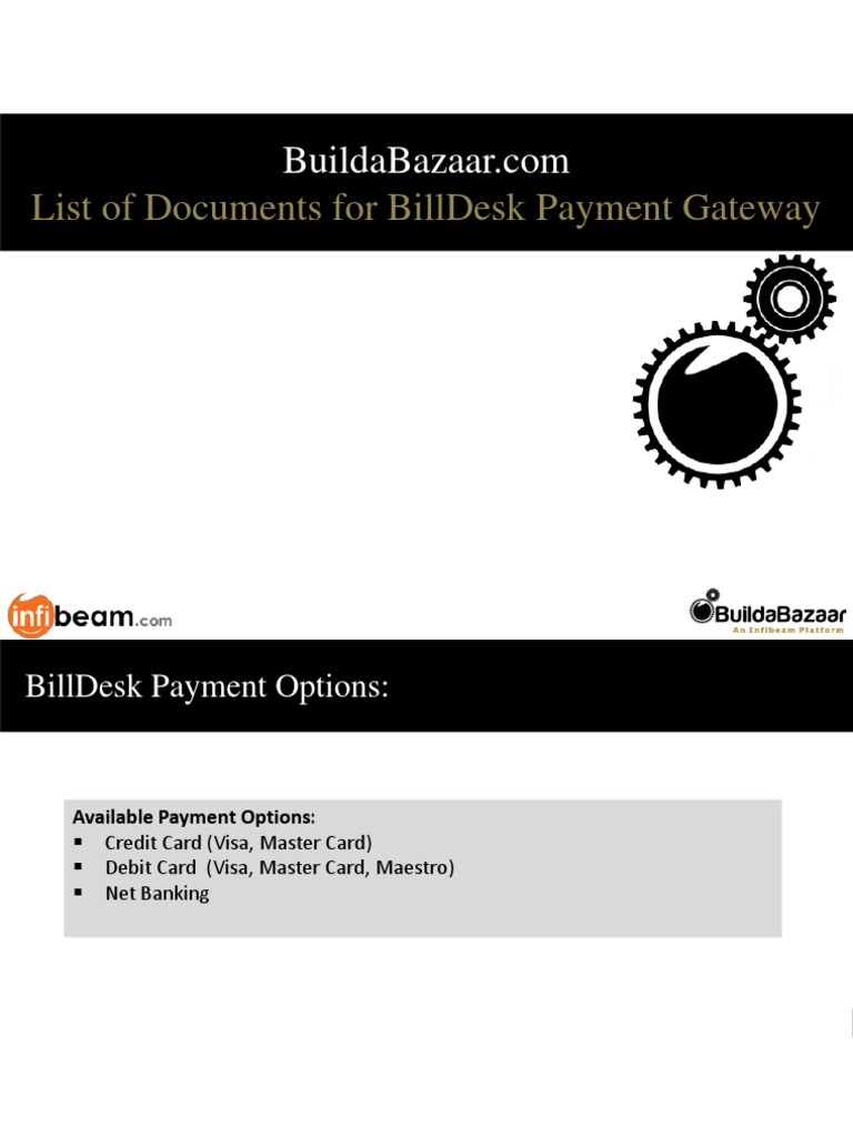 List of Documents To Sign-Up For BillDesk Payment Gateway | PDF ...