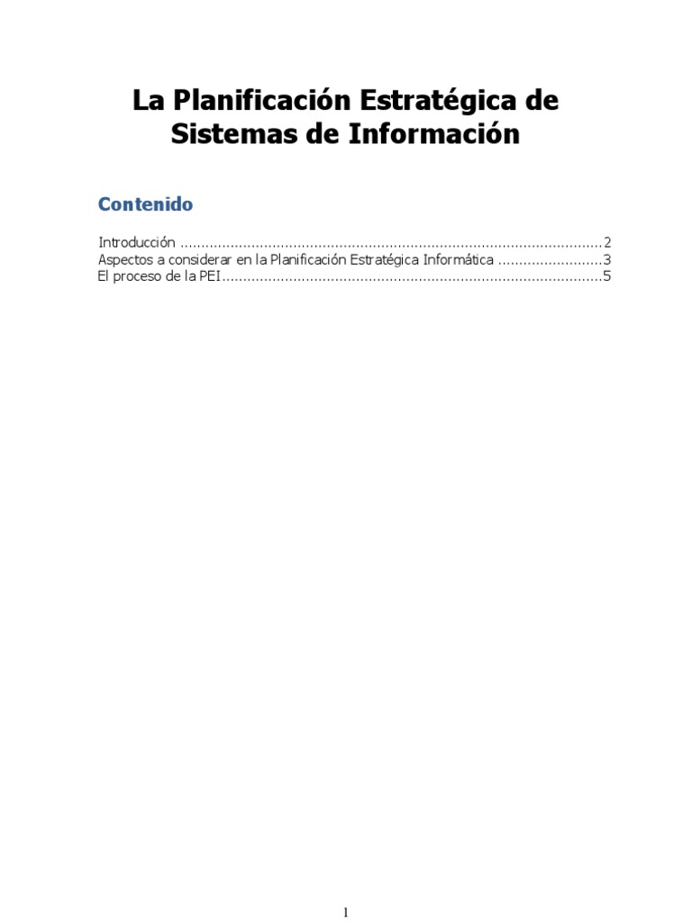 Plan Informatico 1 | PDF | Planificación estratégica | Planificación