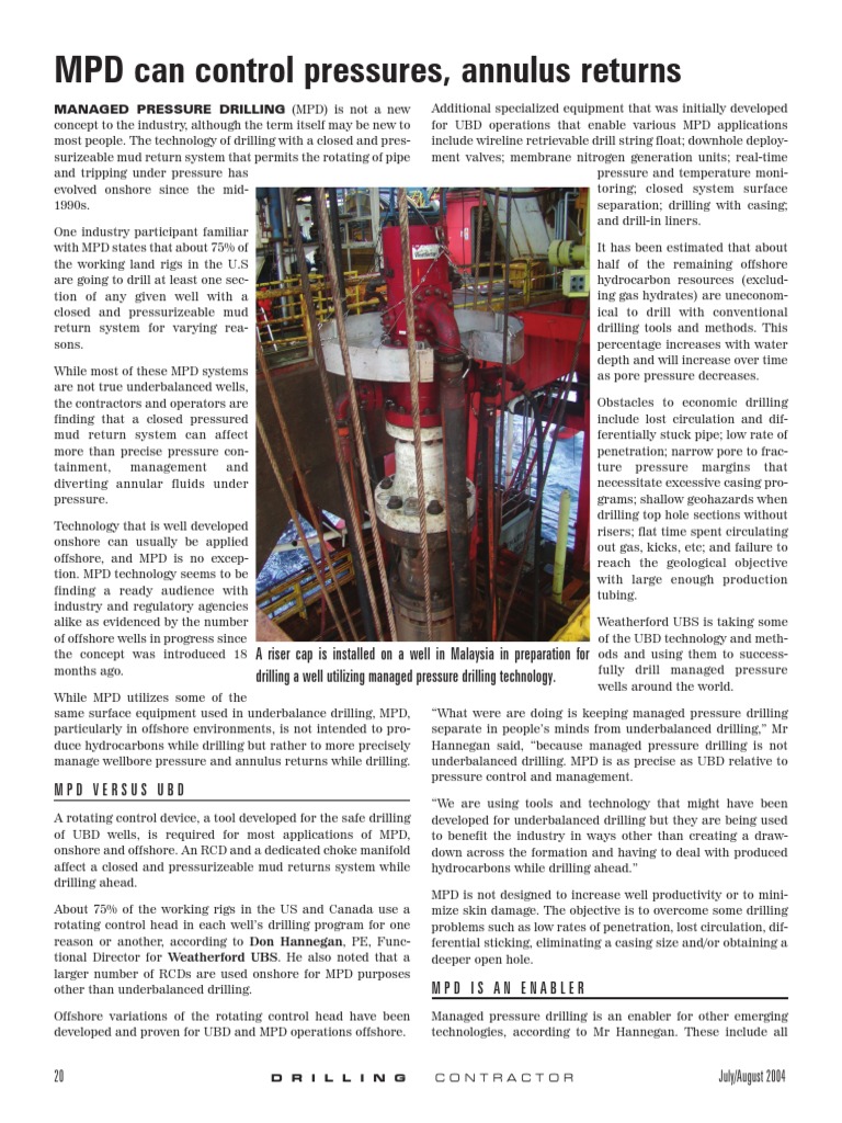 July4 MPD | PDF | Oil Well | Drilling Rig