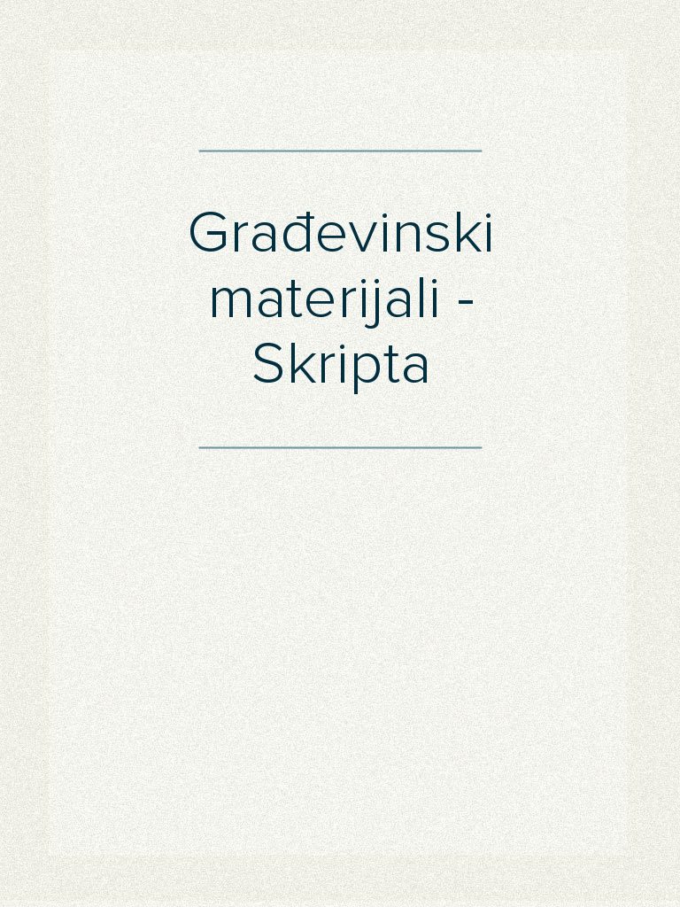 Grad Materijali Skripta Pdf