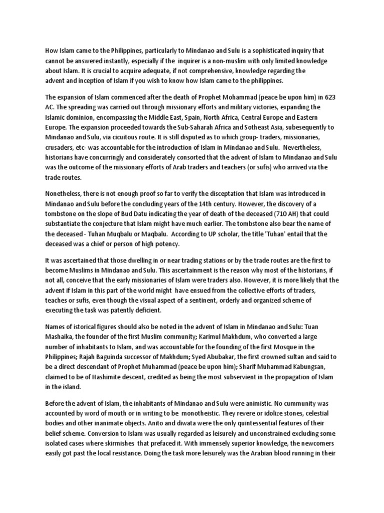 How Islam Came To The Philippines | PDF | Missionary | Mindanao