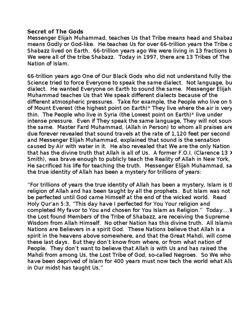 Secret of The Gods | PDF | Religious Belief And Doctrine | Qur'an