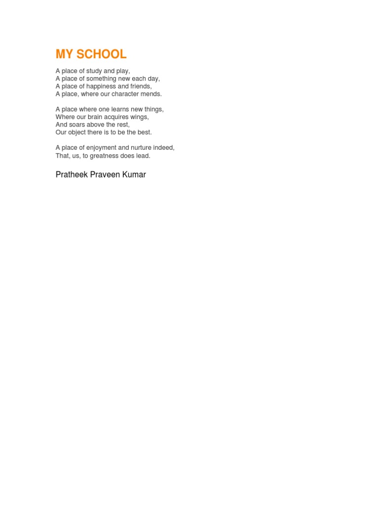 My School: A Poem of Pride | PDF