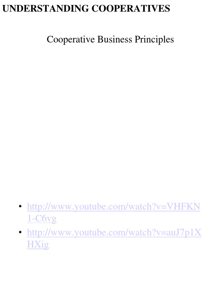 Cooperative Business Principles | PDF | Cooperative | Stocks