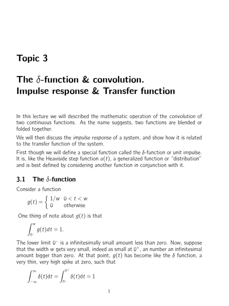 Dirac Delta Function Convolution | Convolution | Trigonometric Functions