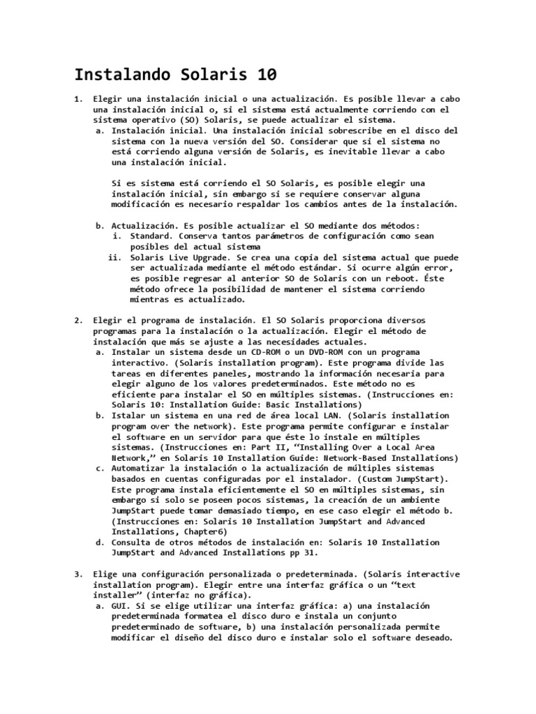 Instalando Solaris 10 1/13 | PDF | Yo Pv6 | Interfaces gráficas de usuario
