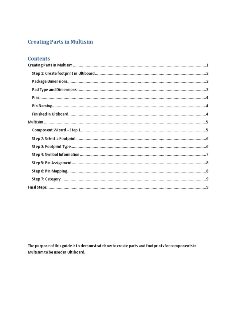 Multisim Part Creation Guide | PDF | Computing | Information Technology ...