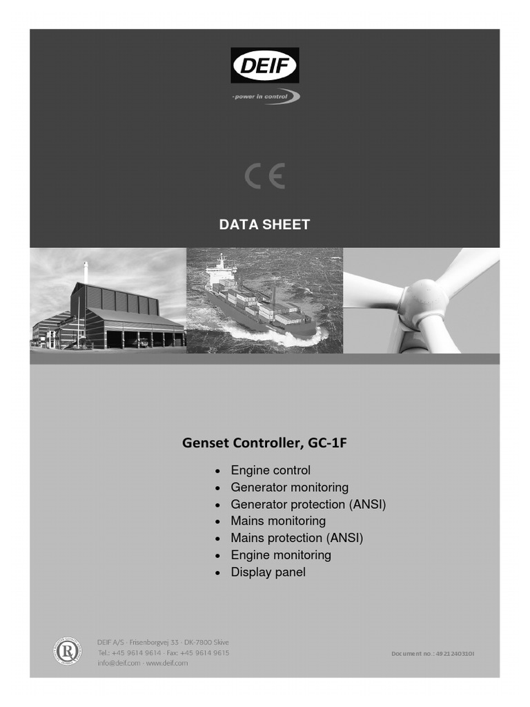 Gen Set Controller GC 1f 2 | PDF | Relay | Alternating Current