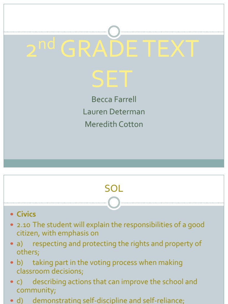 2nd Grade Text Set | PDF | Reading Comprehension | Classroom