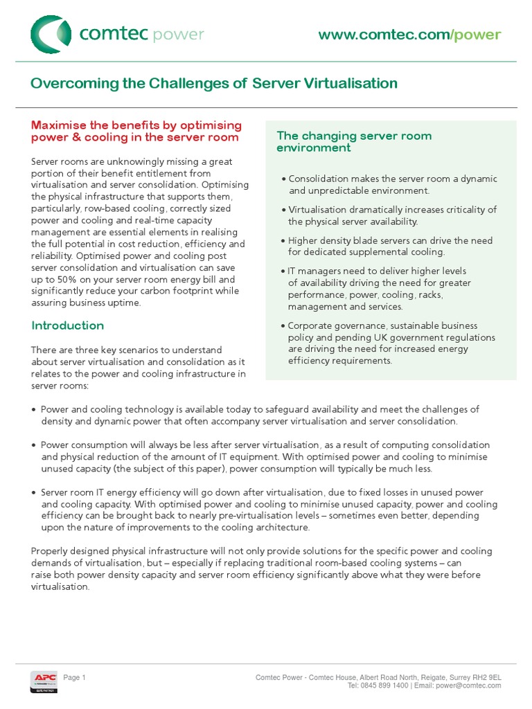 Comtec Power-Guide To Server Virtualisation | PDF | Efficient Energy ...