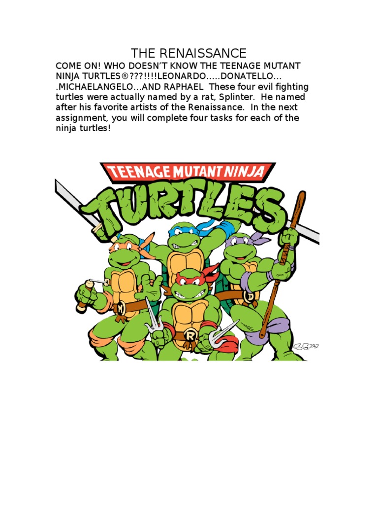 Teaching The Rennaissance Using The Teenage Mutant Ninja Turtles | PDF ...