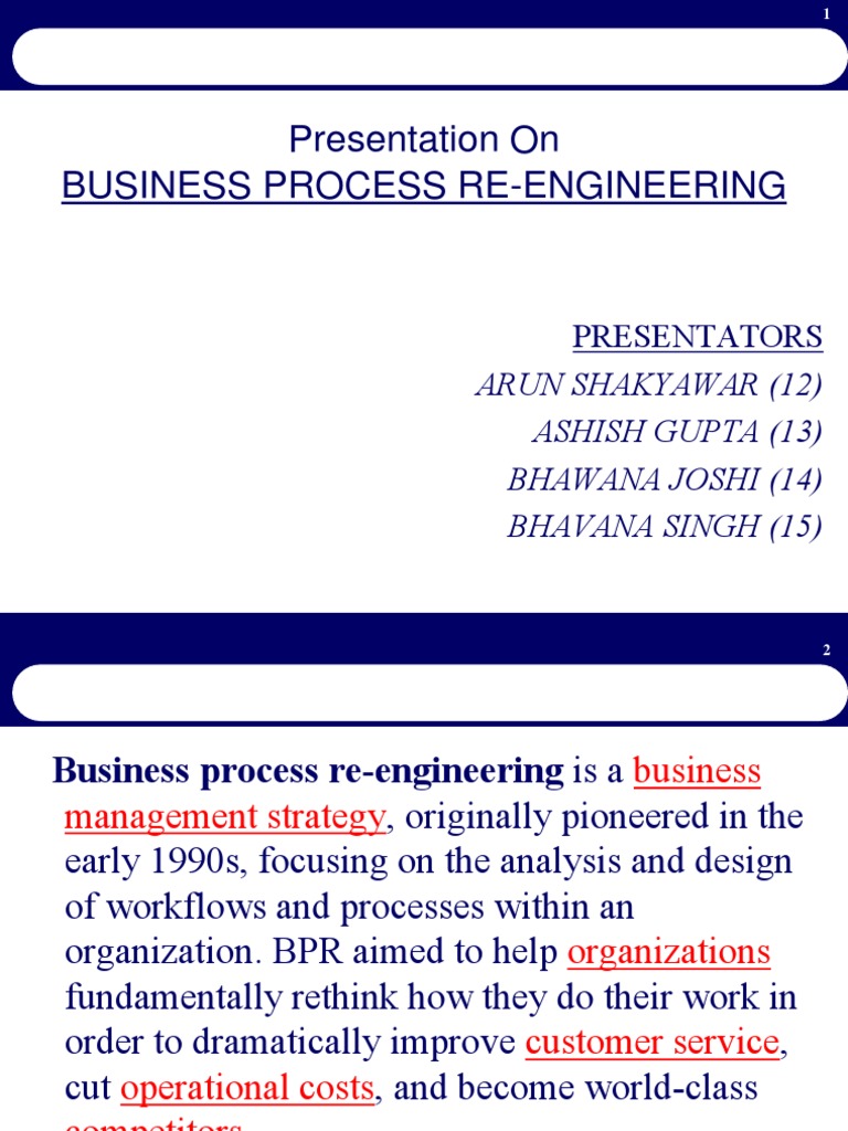 Business Process Reengineering | PDF | Business Process | Business