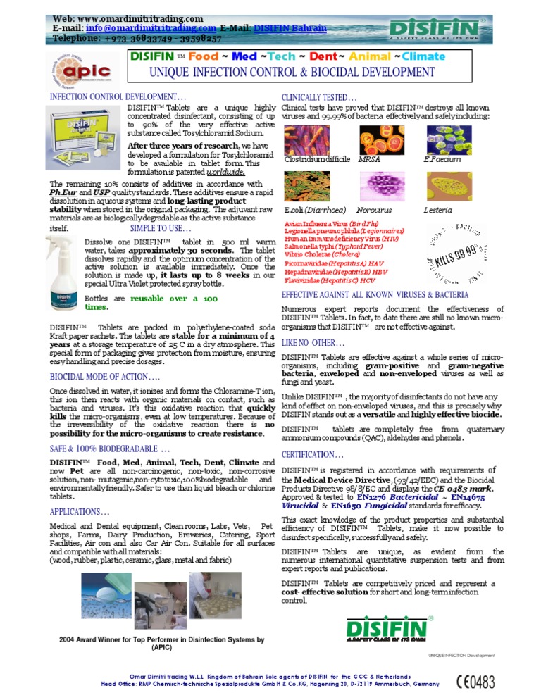 Disifin Bahrain Unique Infection Control Development | PDF ...