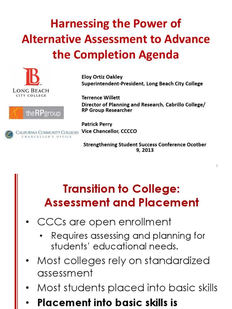 Harnessing The Power of Alternative Assessment To Advance The ...