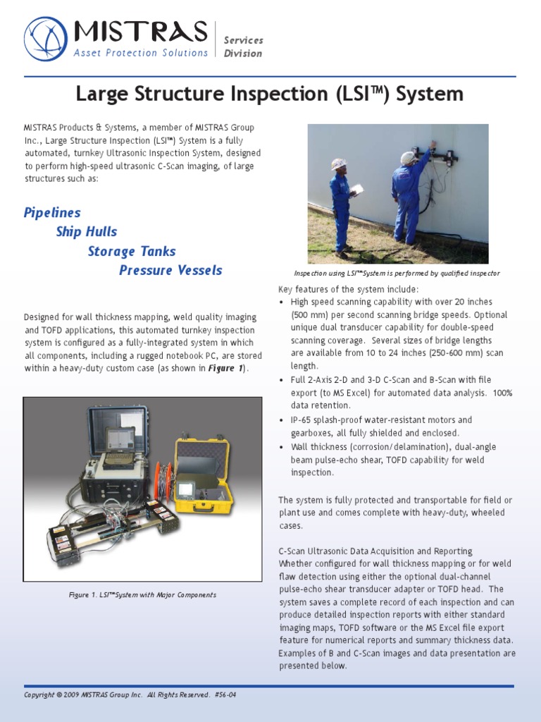 Large Structure Inspection (LSI™) System: Pipelines Ship Hulls Storage ...