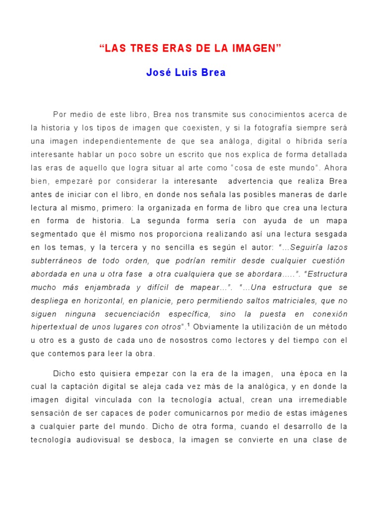 Las 3 Eras de La Imagen | PDF | Imagen | Lectura (proceso)