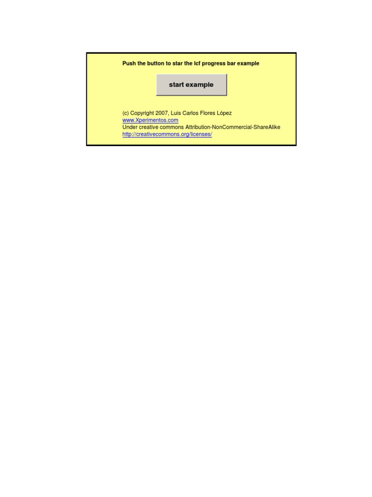 Start Example: Push The Button To Star The LCF Progress Bar Example | PDF