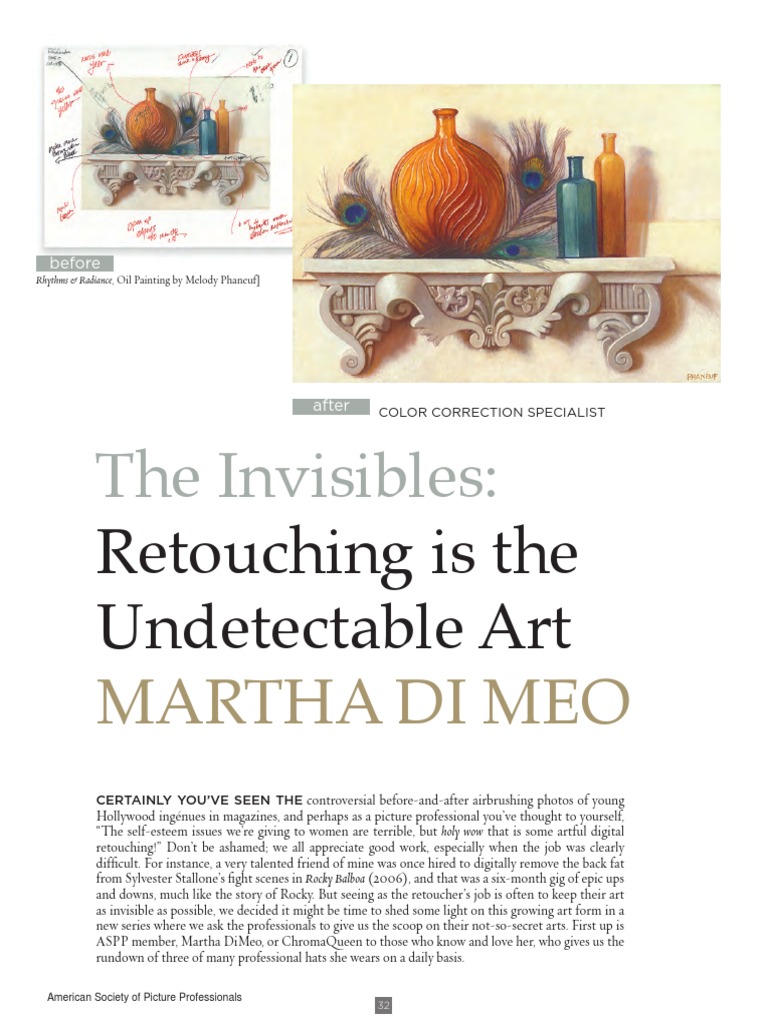 Retouching Is The Undetectable Art Profile Article Featuring The Work ...