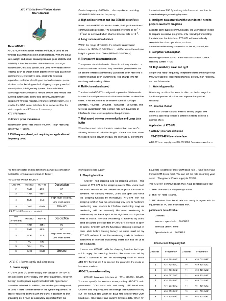 ATC-871 User's Manual | PDF | Wireless | Power Supply