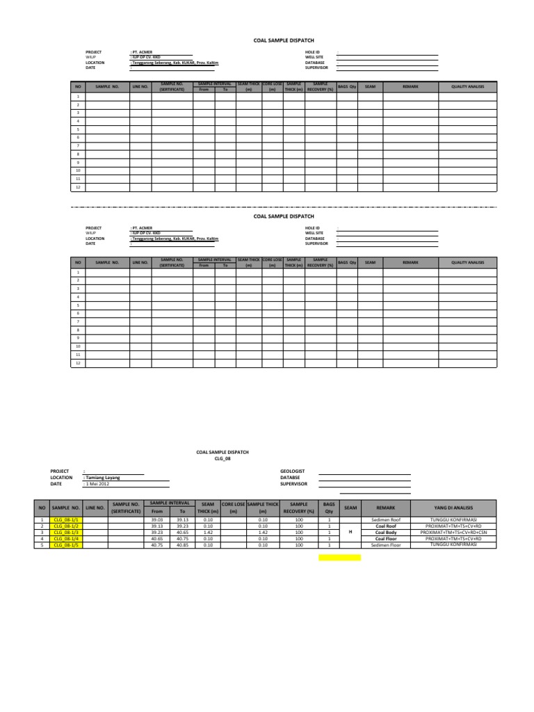 Coal Sample Analysis Report Kaltim | PDF | Earth Sciences | Sedimentology
