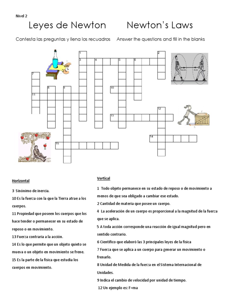 Hoja De Trabajo De La Ley De Newton Experimentos Sobre La Primera Ley