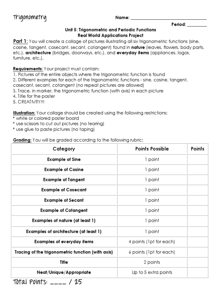 Trigonometric Functions in Real Life | PDF | Trigonometric Functions ...