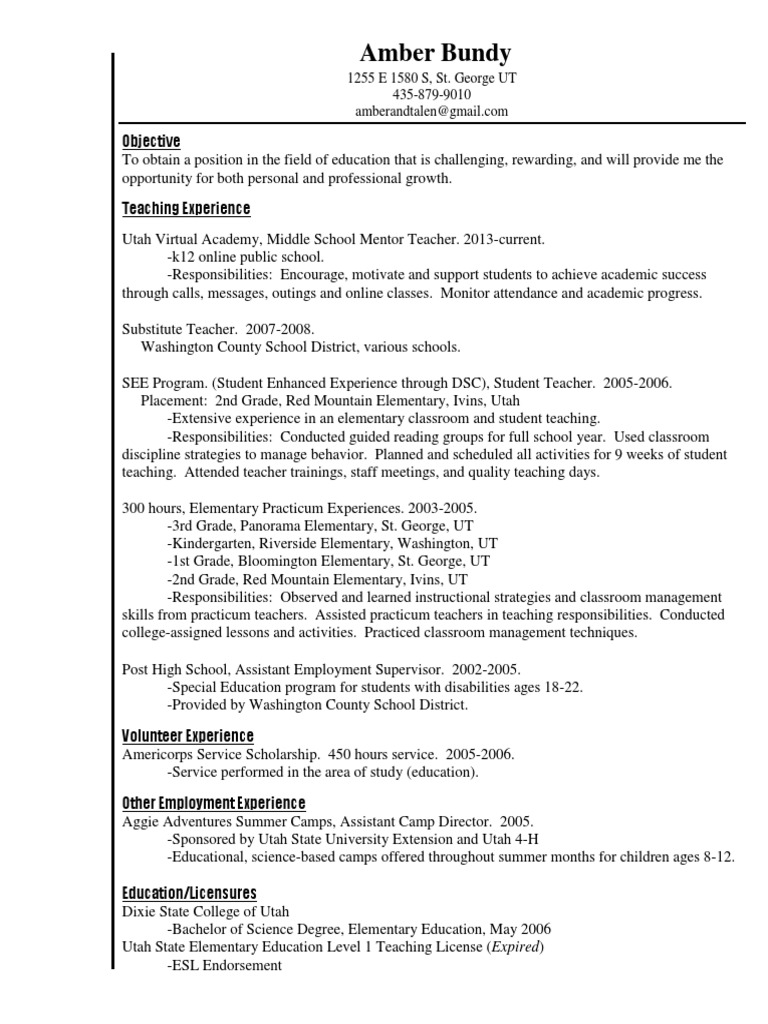 Amberbundyresume | PDF | Social Science | Wellness