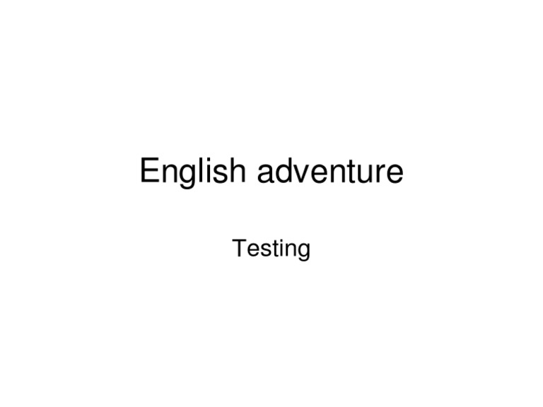 English Adventure | PDF