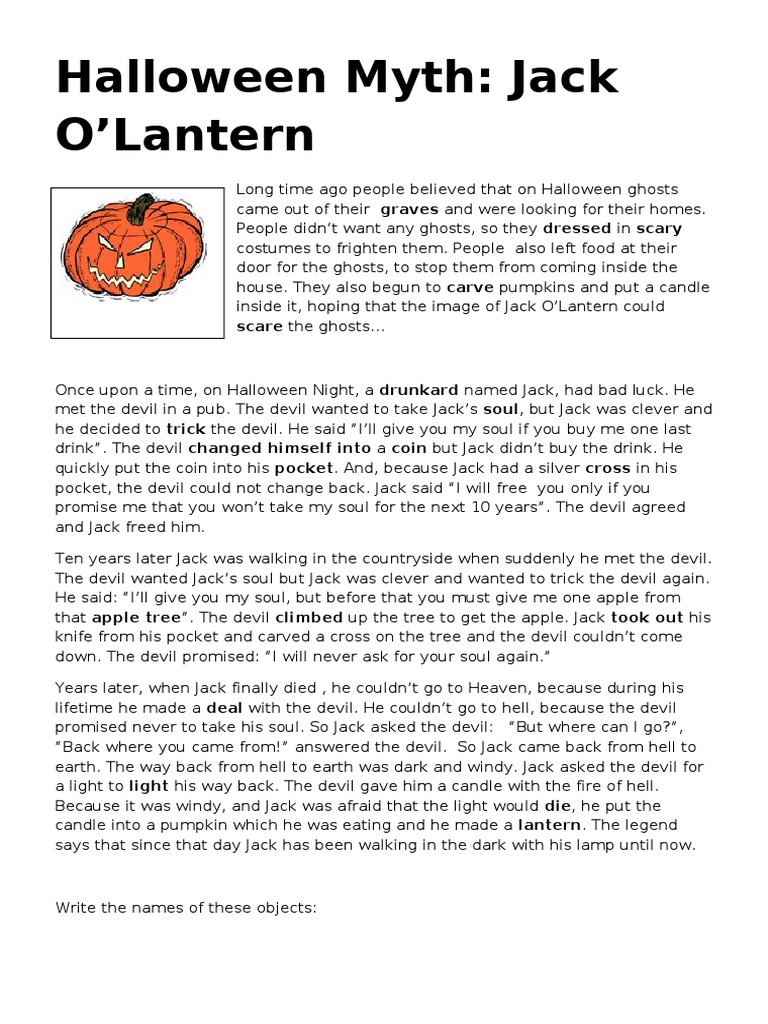 The Legend of Jack O'Lantern Explained | PDF
