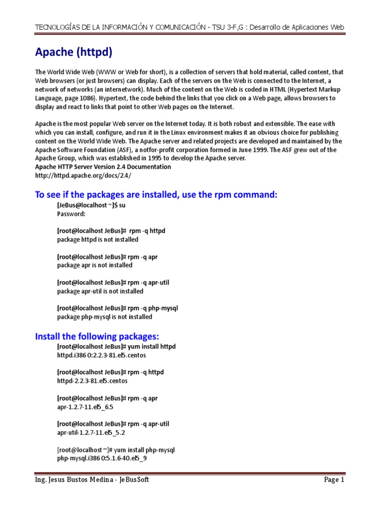 Installing & Configure Apache | PDF | Apache Http Server | Web Server